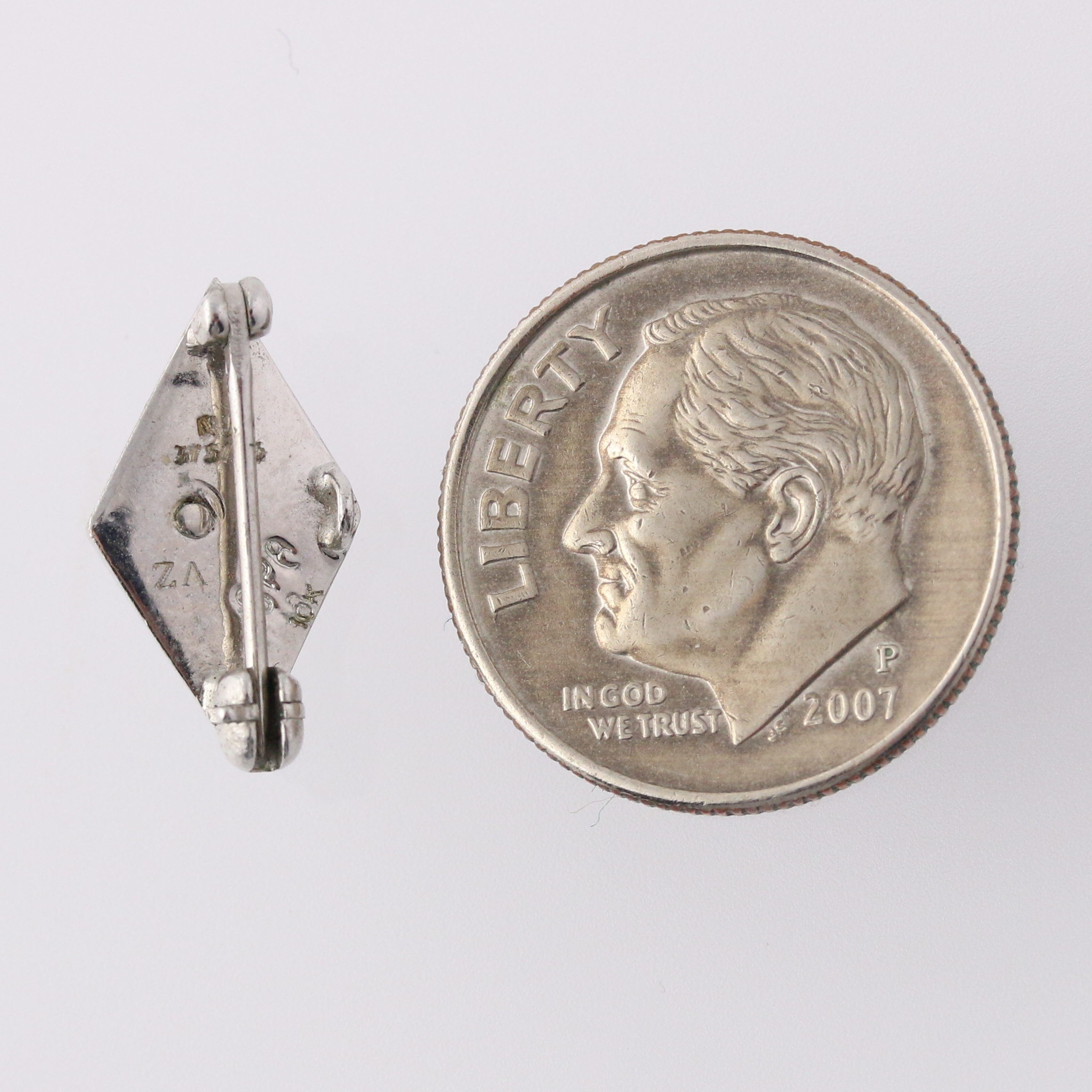 Alpha Delta Pi Badge - 10k White Gold Black Enamel Greek Sorority Pin ...