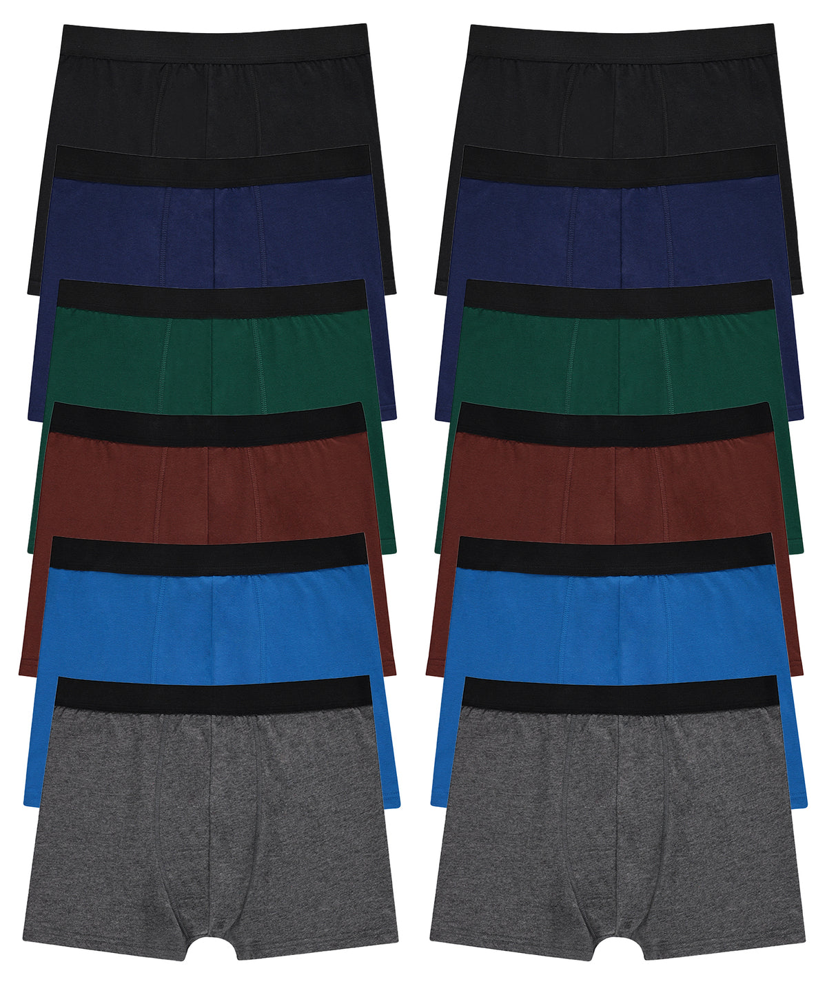 36 Pack Of Mens 100% Cotton Boxer Briefs Underwear, Bulk, Assorted ...