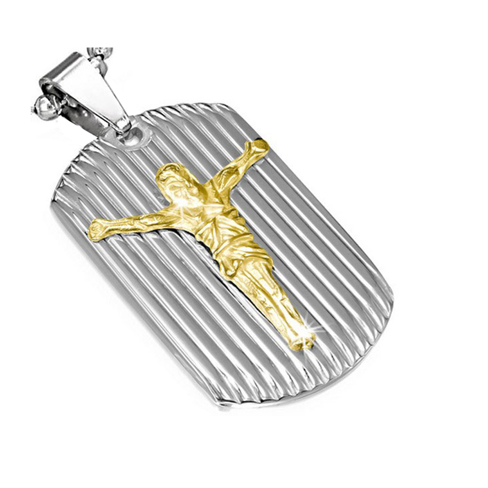 Stainless Steel Black Silver Religious Jesus Crucifix Pendant Necklace ...